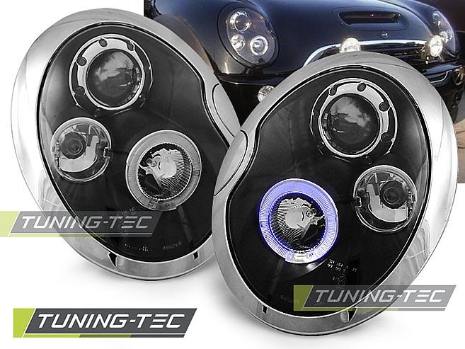 Přední světla černá Angel Eyes Mini Cooper R50